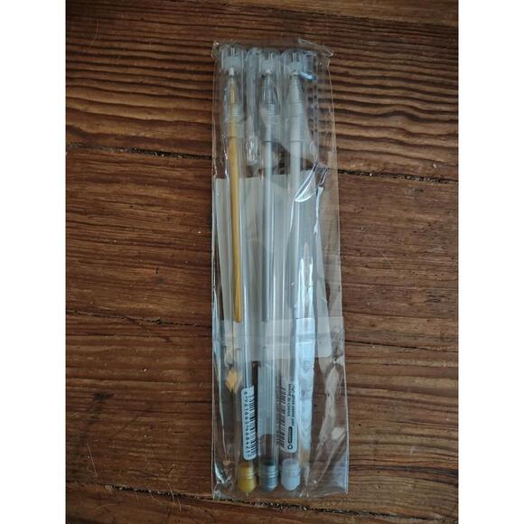 Office | Highlight Pens For Dark Paper Set Of 3 Pens White Gold Silver ...